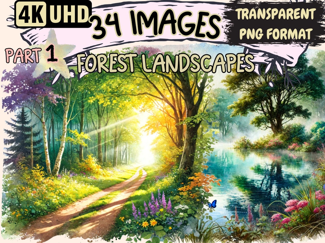 Forest Landscapes Clipart - 34 PNG Scenic Forest Graphics, Nature ...
