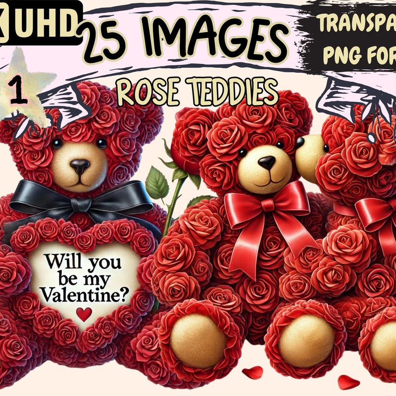 Rose Bear - Etsy