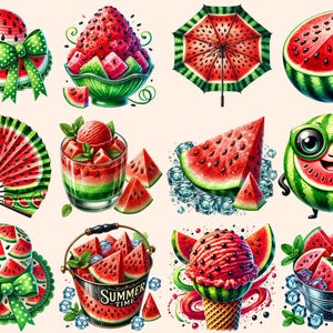 Watermelon Summer Clipart - 26 PNG Fruit-themed Graphics, Summer ...