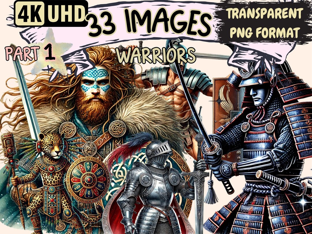 Warriors Clipart – 33 Battle-ready PNG Illustrations (digital Download ...
