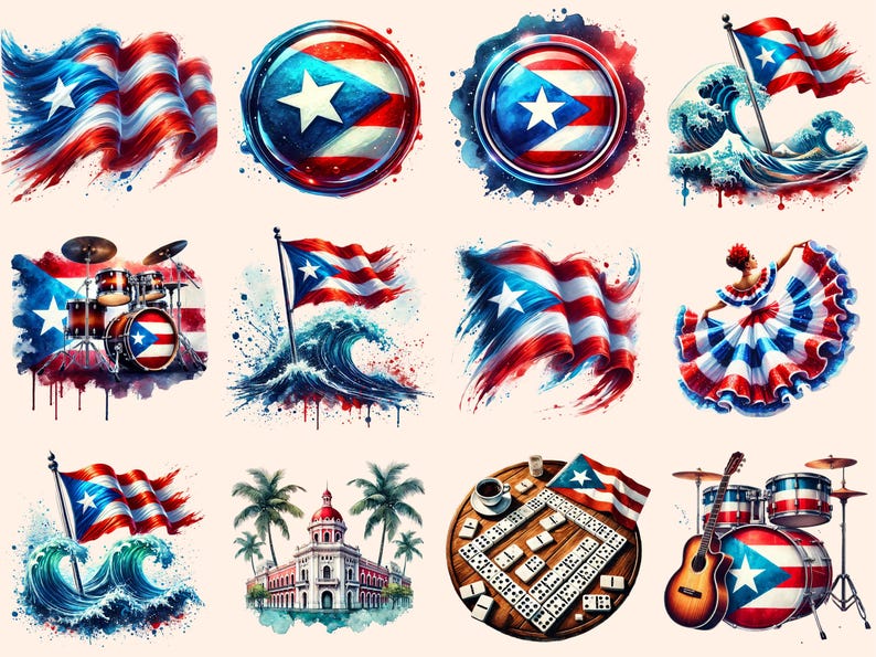 Puerto Rico Clipart – Island Graphics, Travel Printables (digital ...