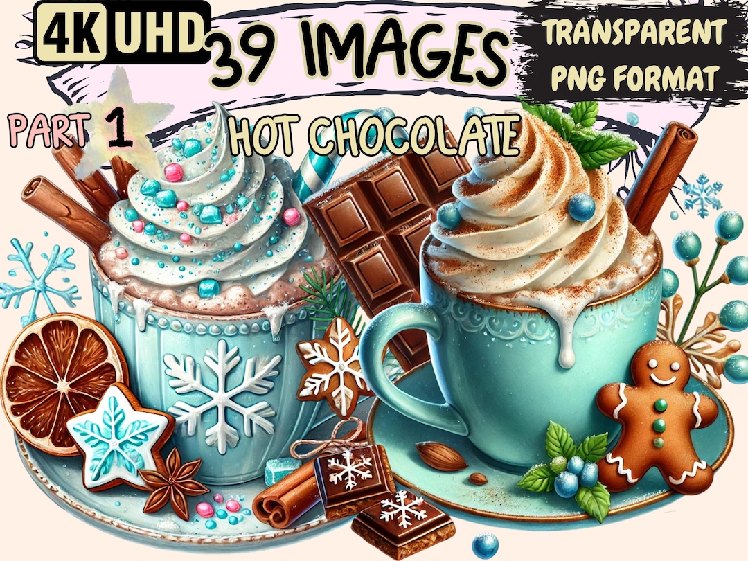 Hot Chocolate Clipart – 39 Winter Drink PNG Illustrations (digital ...