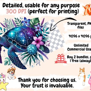 Celestial Turtles Clipart - 33 PNG Cosmic Turtle Illustrations, Starry Fantasy Art, Instant ...