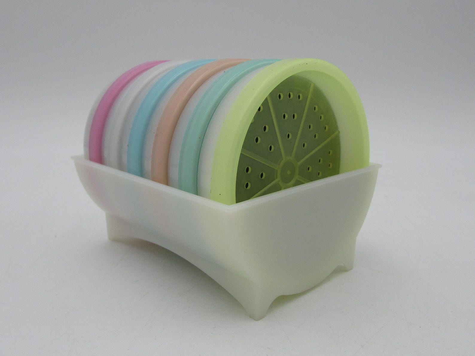 Tupperware Vintage 1970's Six Coaster Set With Caddy - Etsy