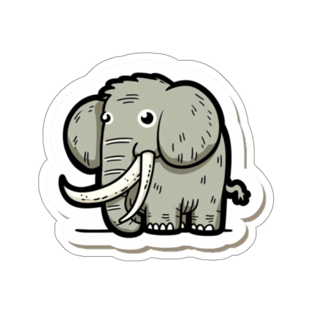 Mammoth Sticker Extinct Animal Series 1 Cartoon Animal Sticker Print - Etsy