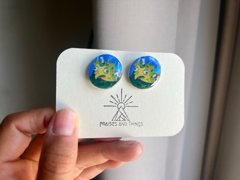 Spongebob Meme Inspired Stud Earrings - Etsy