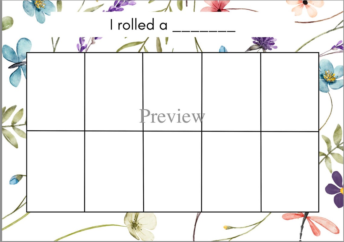 Pre-k EYFS Nursery Reggio Math Ten Frames Floral Nature Design Digital ...