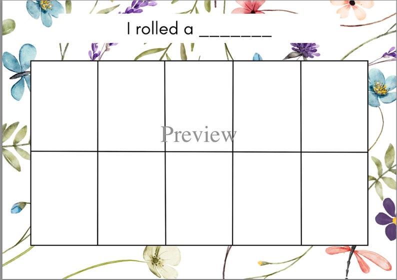 Pre-k EYFS Nursery Reggio Math Ten Frames Floral Nature Design Digital ...