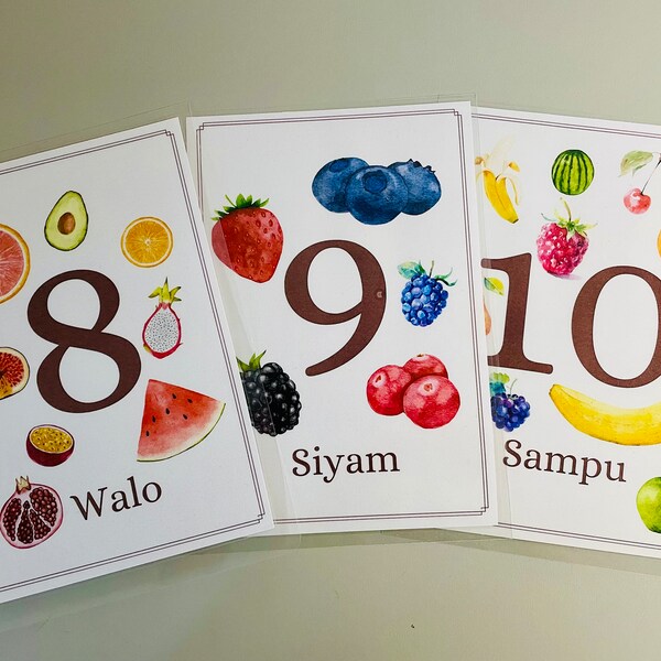 Filipino Counting Number Cards A5 Eyfs Nursery Kindergarten Pre K ...