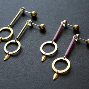 Front Back Earrings Open Circle Earrings Ear Jacket Gold Long Stud ...