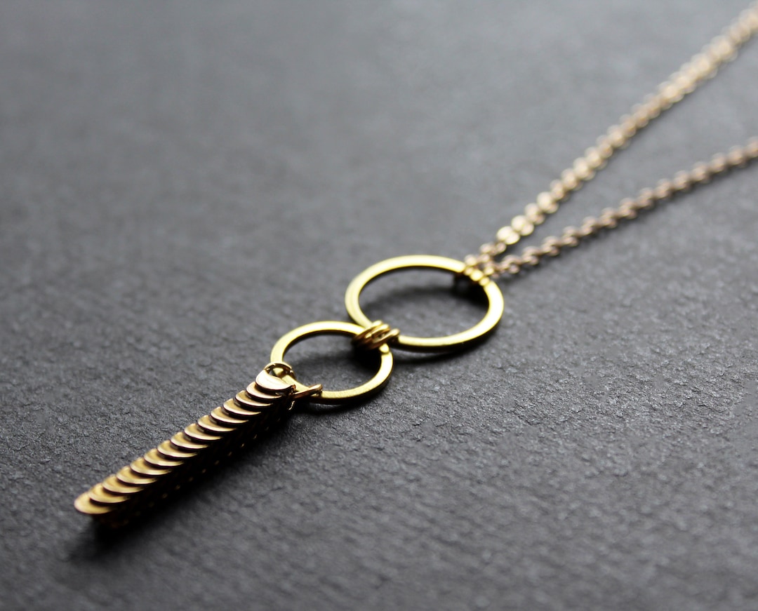 Scale Chain Long Necklace, Open Circle Pendant Necklaces for Women ...