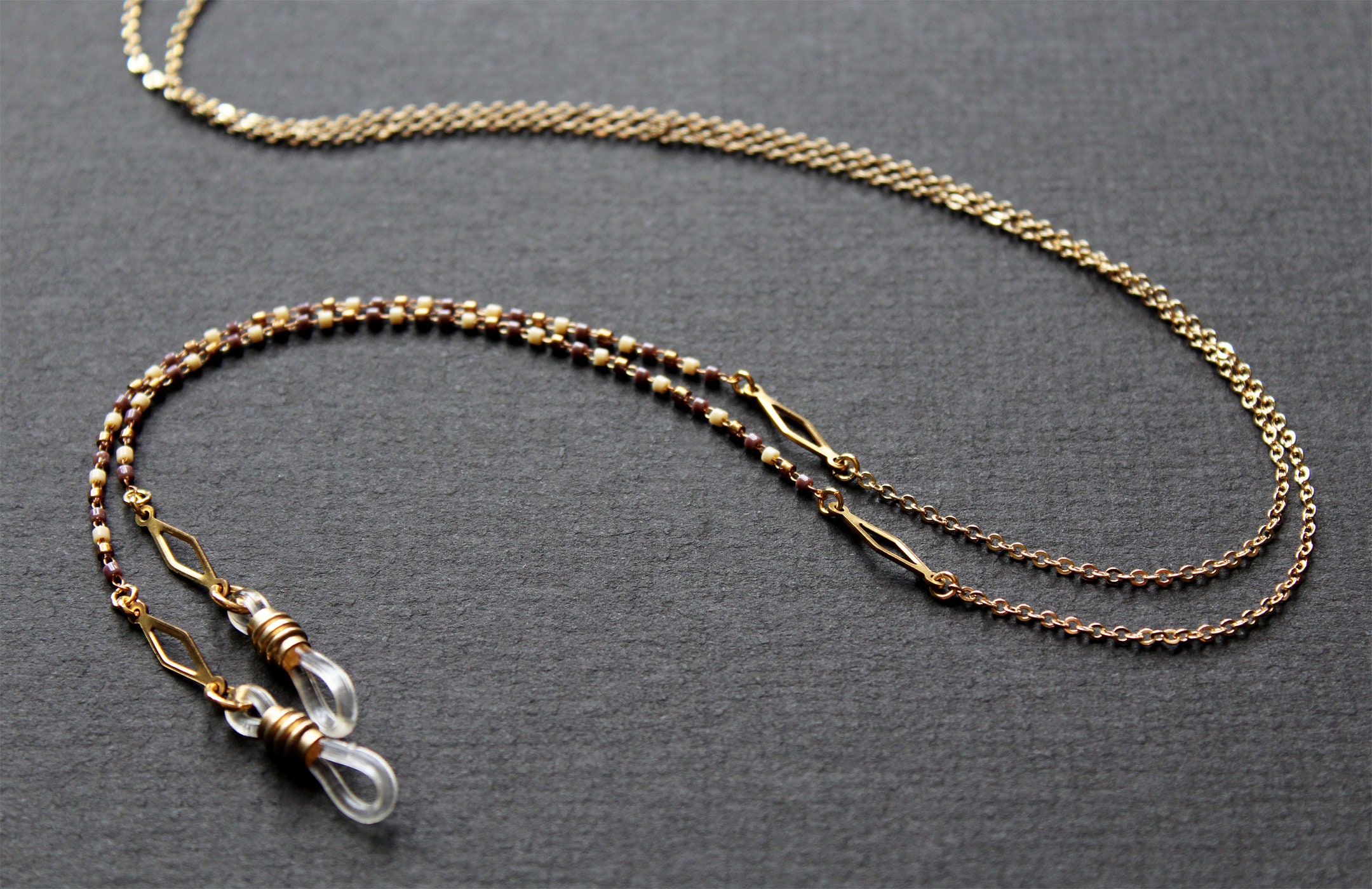 Beaded Glasses Chain Gold Eyeglass Chain For Women Reading Etsy