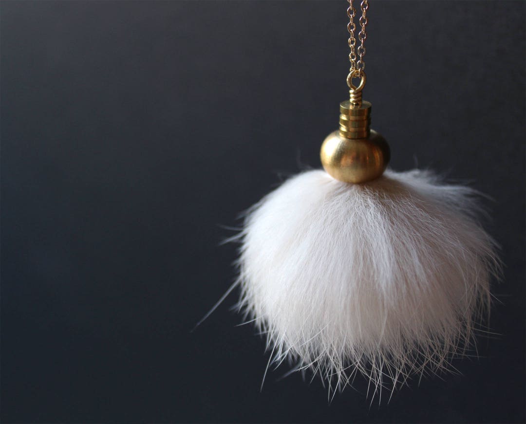 Recycled Fur Necklace Upcycled Jewelry Winter Necklace Repurposed ...