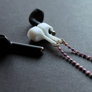Anti-lost Earphones Holder, Purple Pink Earbud Necklace, Modern Ear ...
