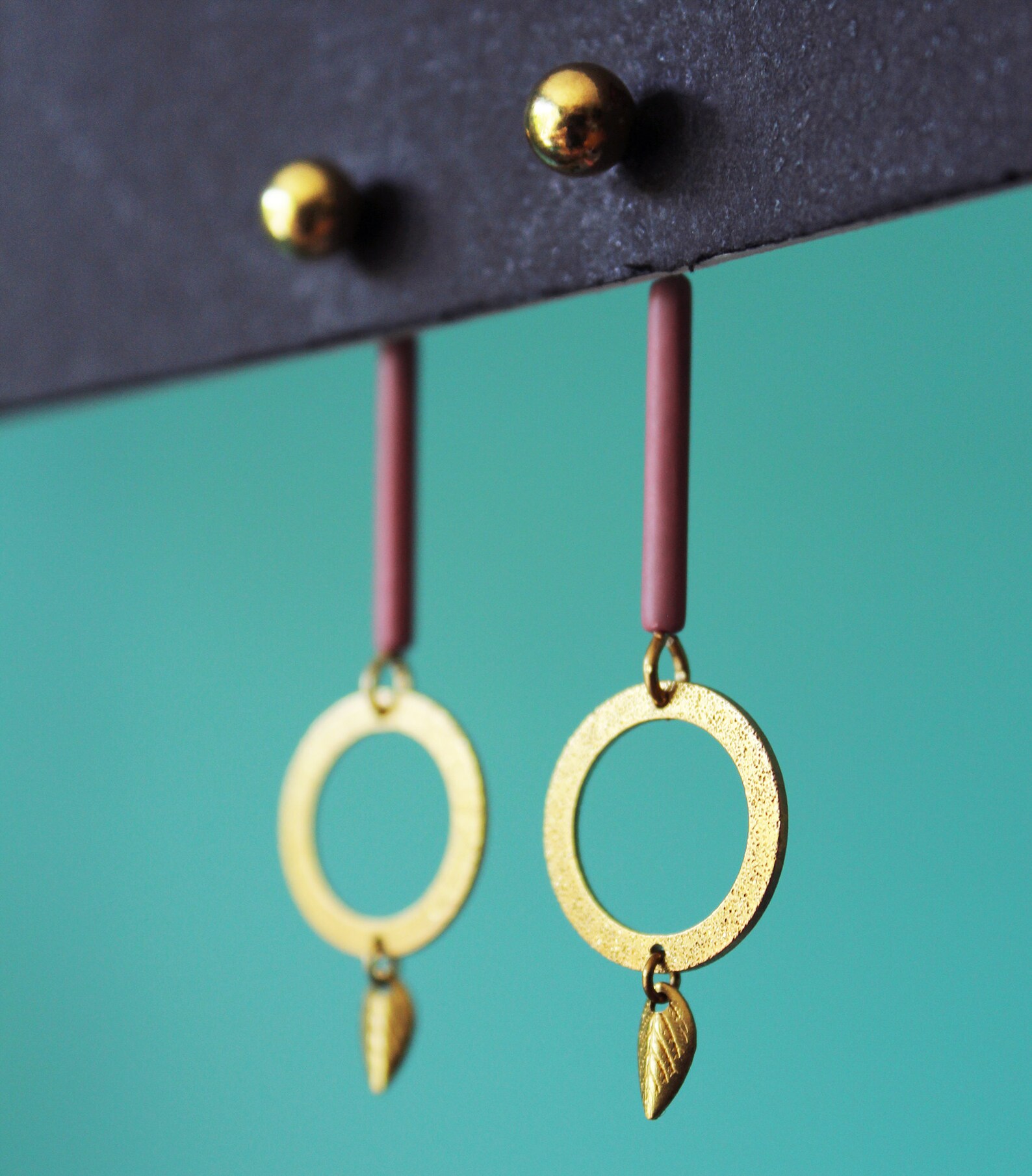 Front Back Earrings Open Circle Earrings Ear Jacket Gold Long - Etsy
