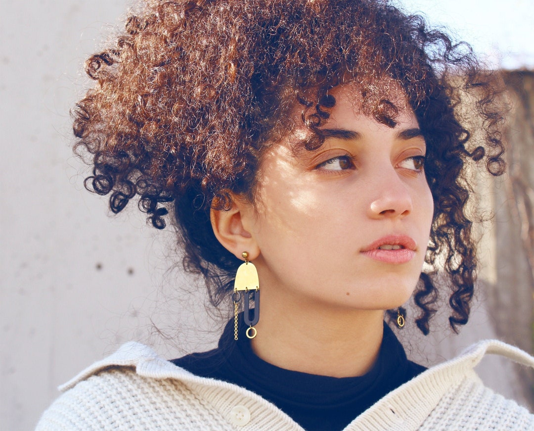 Large Gold Statement Earrings Mobile Earrings Big Bold Abstract ...