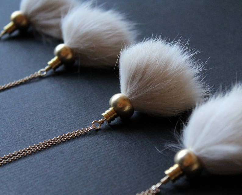 Recycled Fur Necklace Upcycled Jewelry Winter Necklace - Etsy