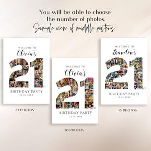 21st Birthday Photo Collage, 21st Birthday Welcome Board, Birthday ...