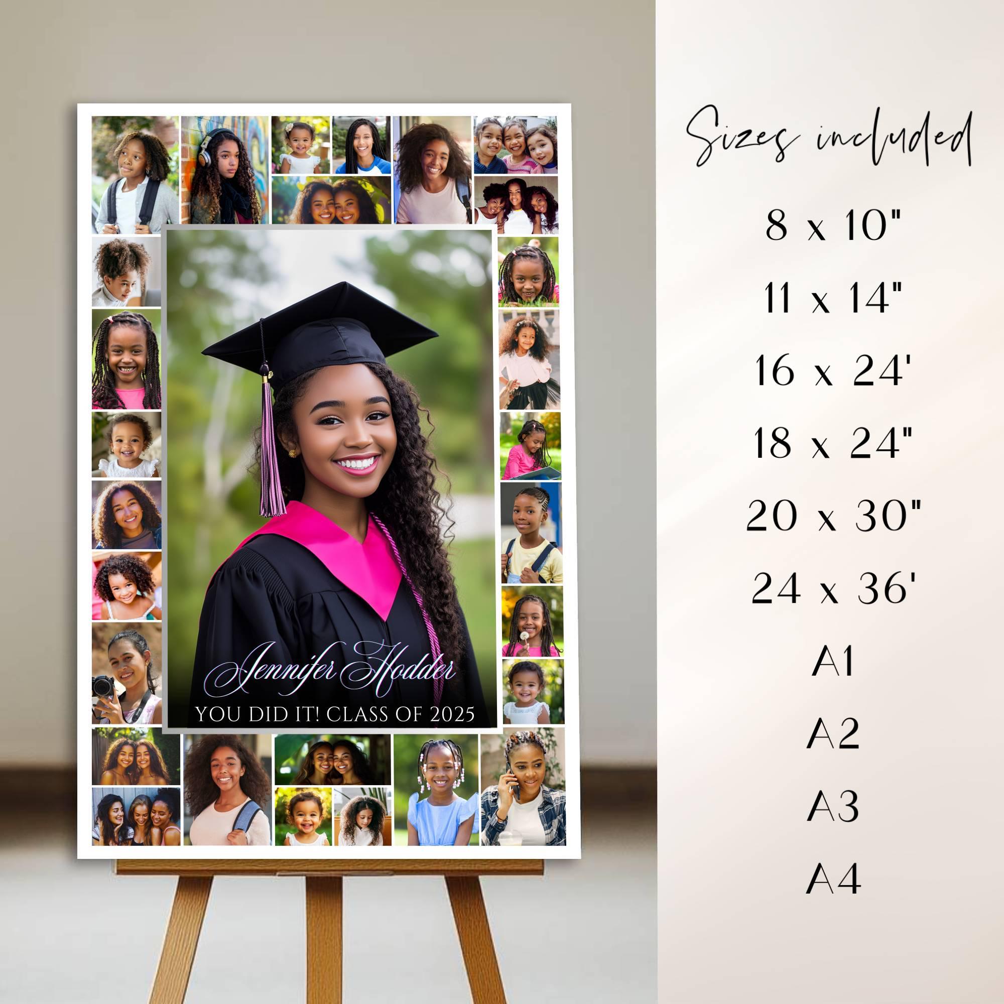 Graduation Photo Collage Template, Graduation Welcome Sign, Graduation ...