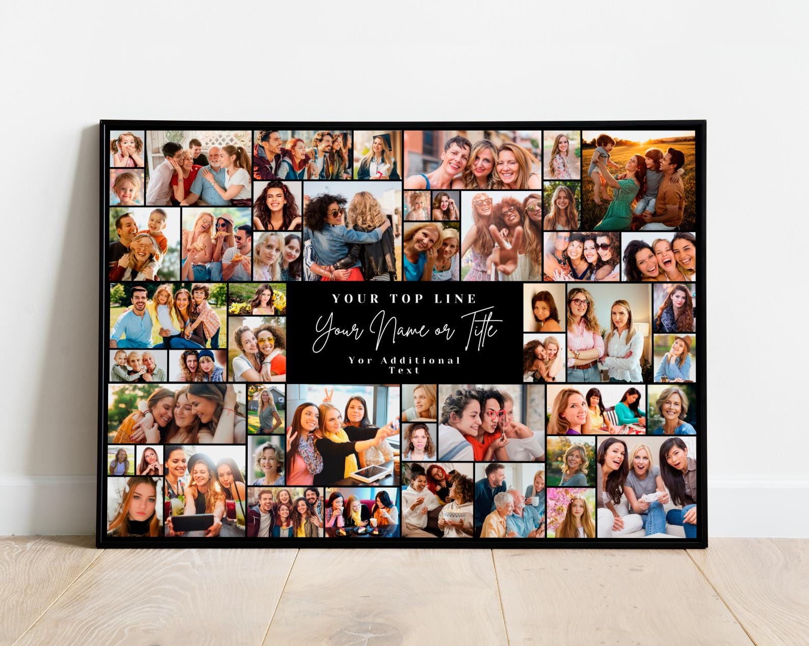 Poster Size Photo Collage, Collage Template for 50 Photos, Photo ...