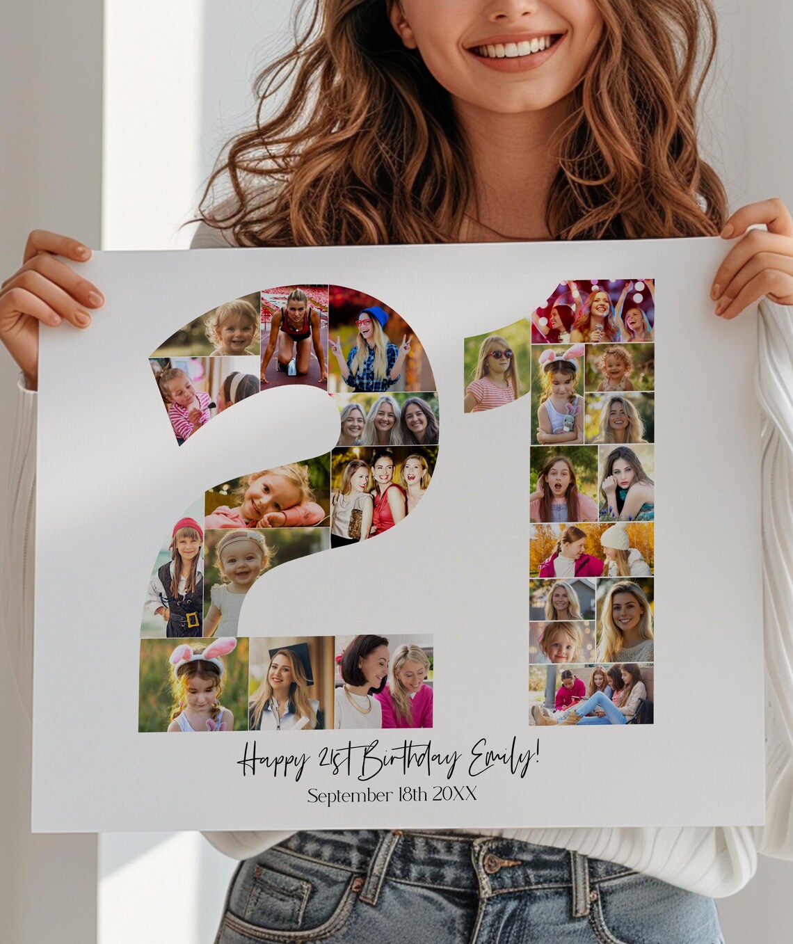 21st Birthday Photo Collage, Personalized 21st Birthday Photo Collage ...
