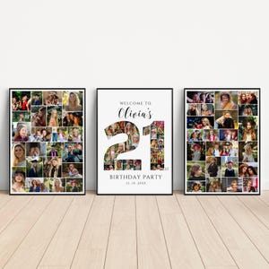 21st Birthday Photo Collage, 21st Birthday Welcome Board, Birthday ...