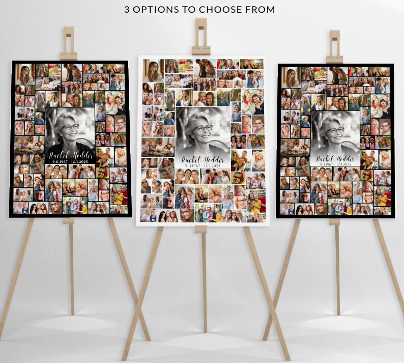 Large Photo Collage, Poster Collage Template for 60 Photos, Poster Size ...