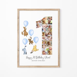 First Birthday Number 1 Photo Collage, Birthday Gift, 1st Birthday ...
