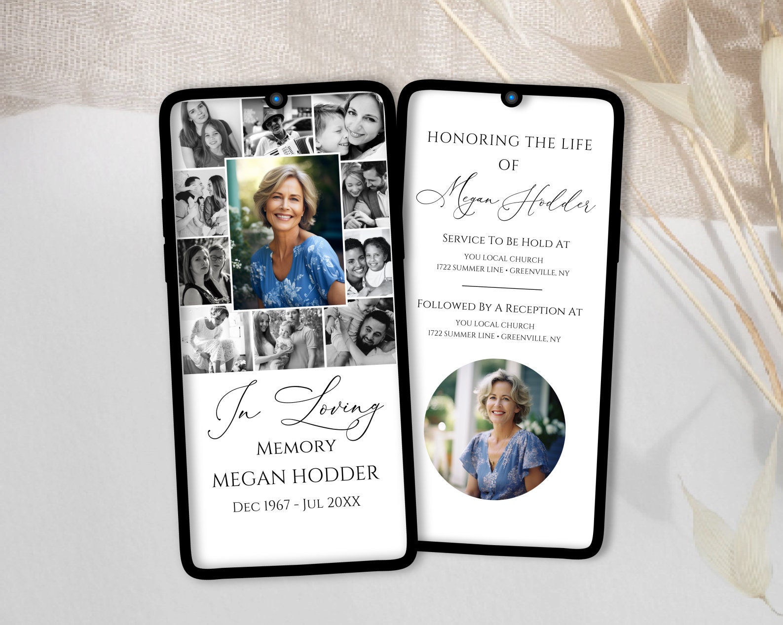 Digital Funeral Invitation Celebration of Life Phone Invitation ...