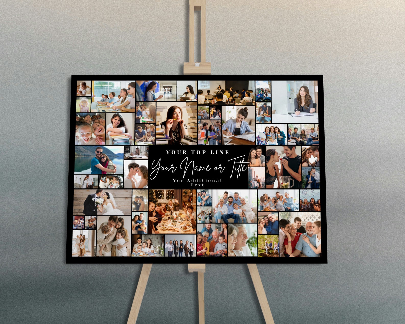 Poster Size Photo Collage, Collage Template for 50 Photos, Photo ...