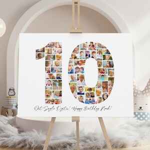 10th Birthday Photo Collage Template: Editable Number 10 Poster (canva ...