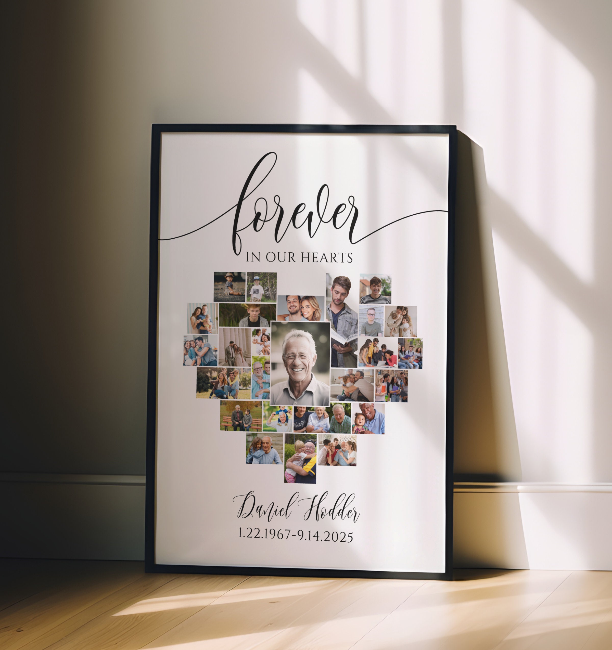 Heart Photo Collage, Poster Collage Template for 26 Photos, Poster Size ...