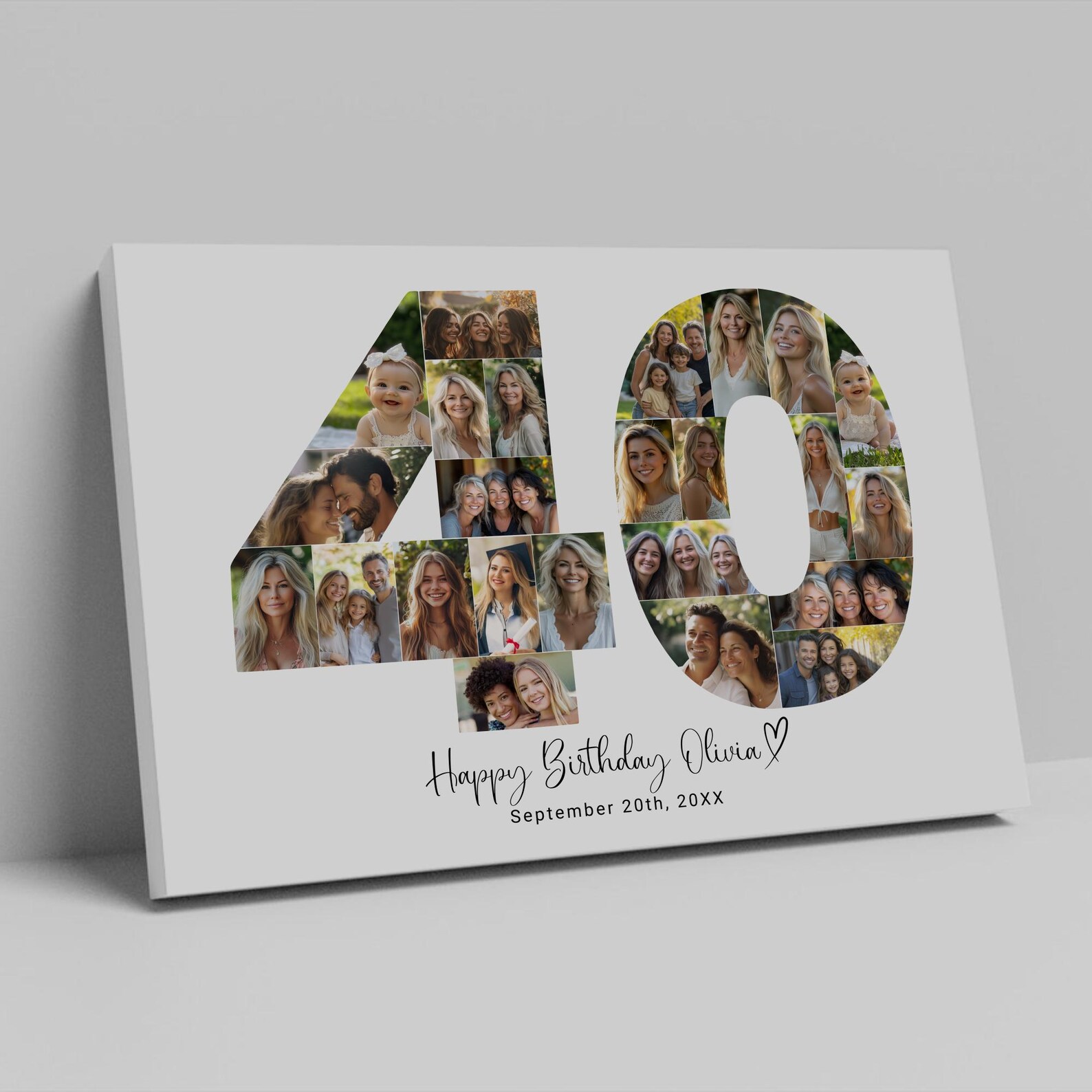 Personalized 40th Birthday Photo Collage Template, 40th Birthday Gift ...