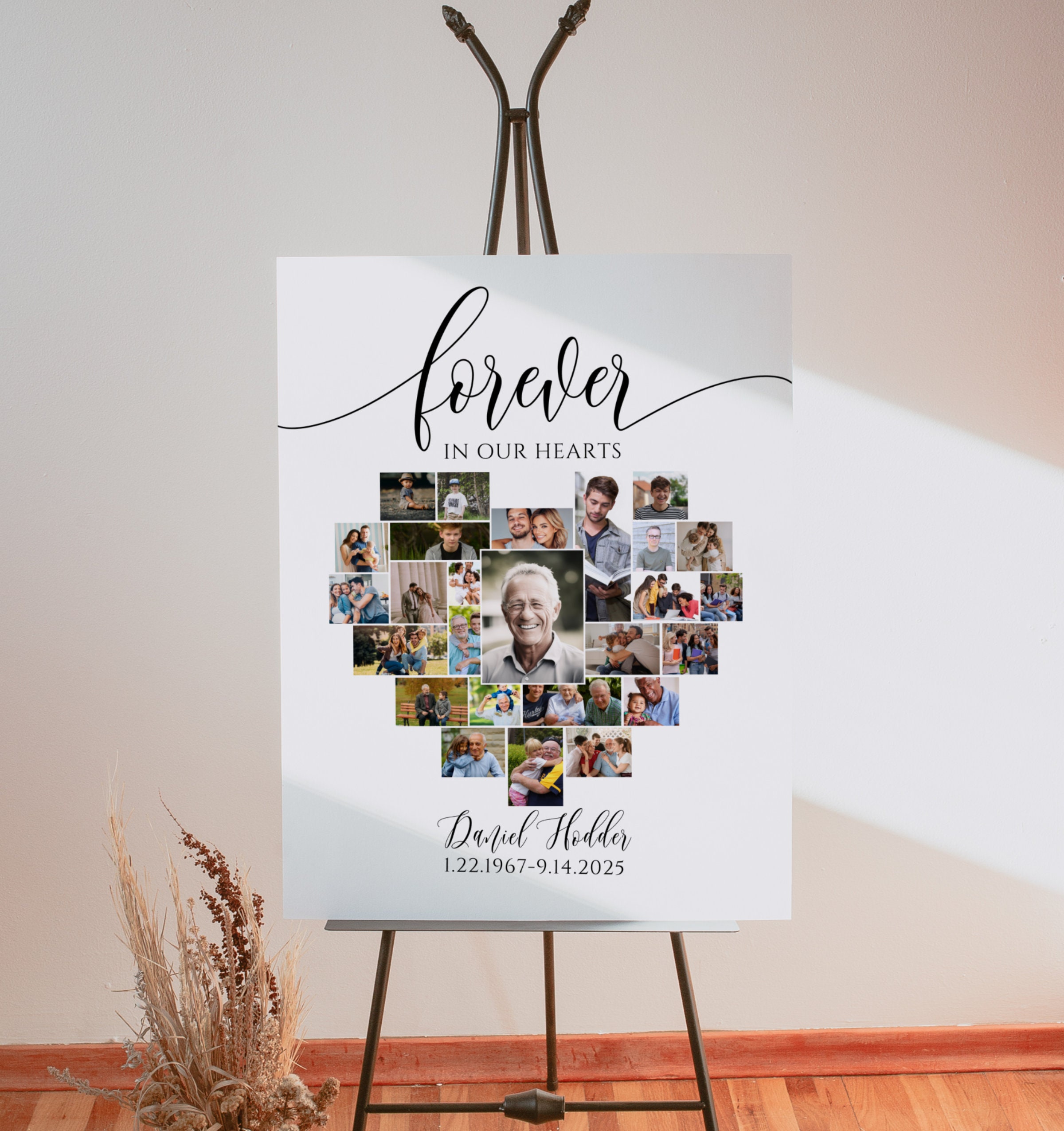 Heart Photo Collage, Poster Collage Template for 26 Photos, Poster Size ...