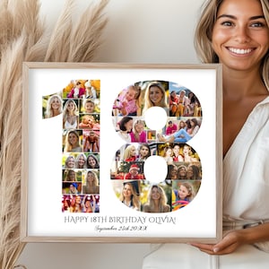 18th Birthday Photo Collage, Personalized 18th Birthday Photo Collage ...