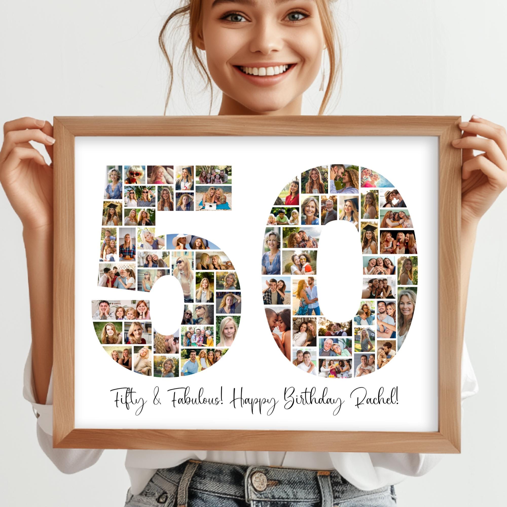 50th Birthday Photo Collage, Personalized 50th Birthday Photo Collage ...