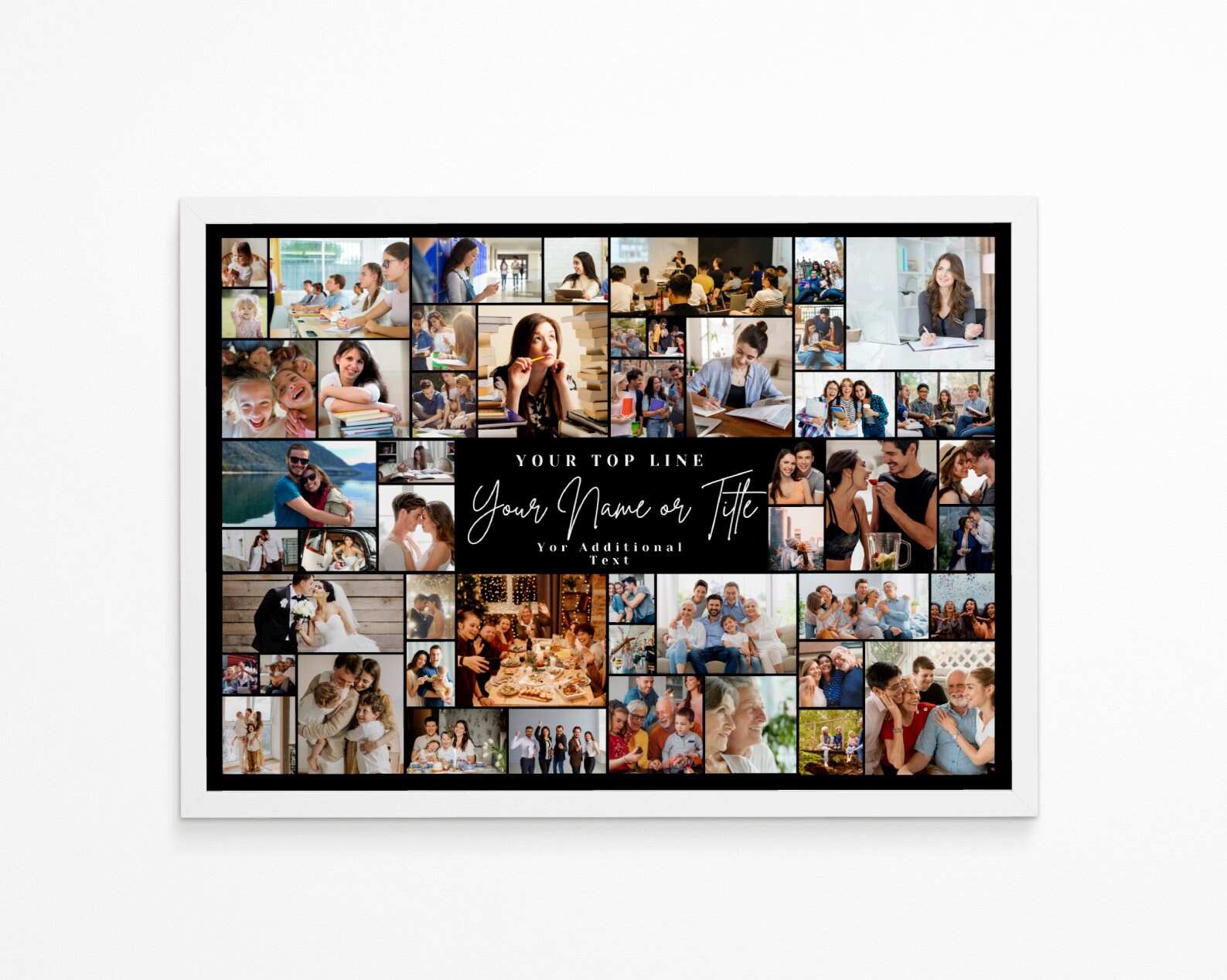 Poster Size Photo Collage, Collage Template for 50 Photos, Photo ...