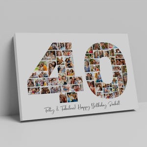 40th Birthday Photo Collage, Personalized 40th Birthday Photo Collage ...