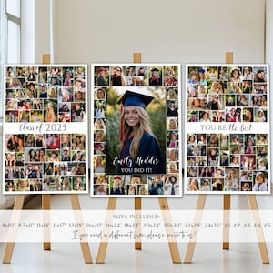 Graduation Photo Collage Template, Graduation Welcome Sign, Graduation ...