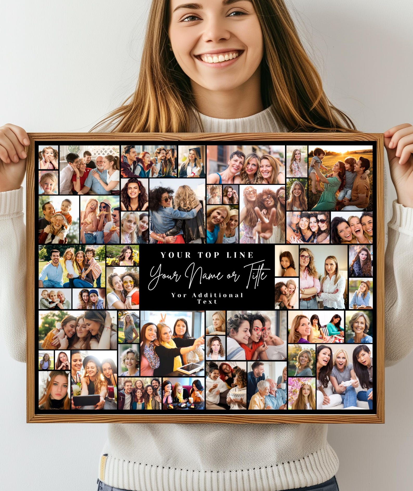 Poster Size Photo Collage, Collage Template for 50 Photos, Photo ...
