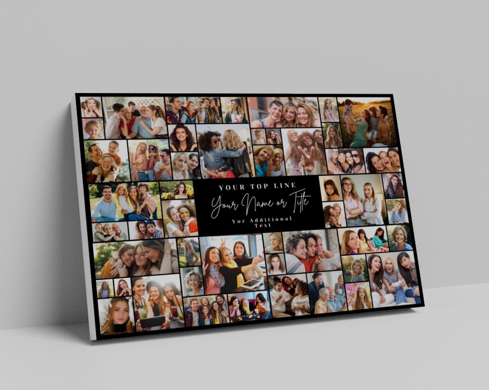 Poster Size Photo Collage, Collage Template for 50 Photos, Photo ...