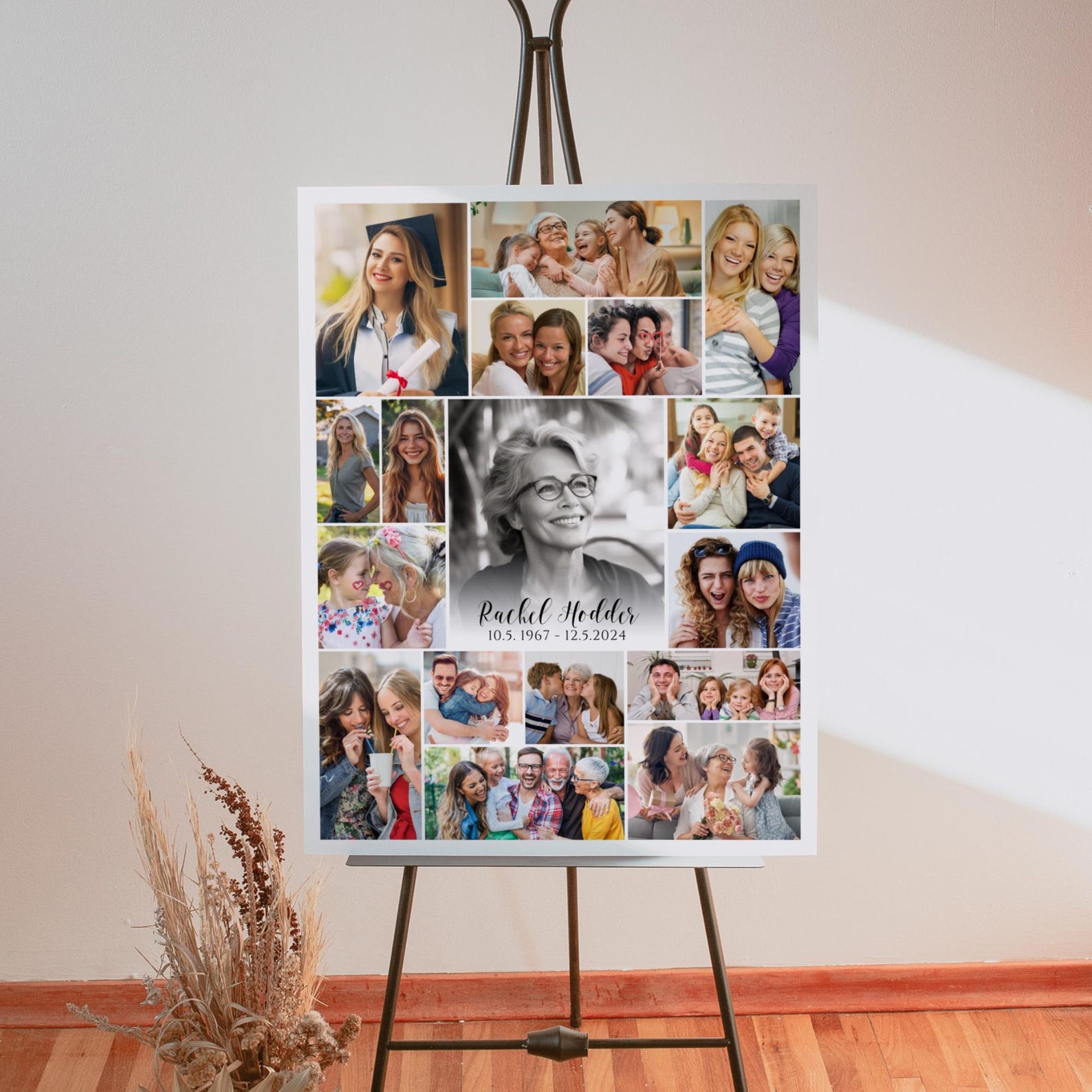 Funeral Photo Collage, Poster Collage Template for 17 Photos, Poster ...