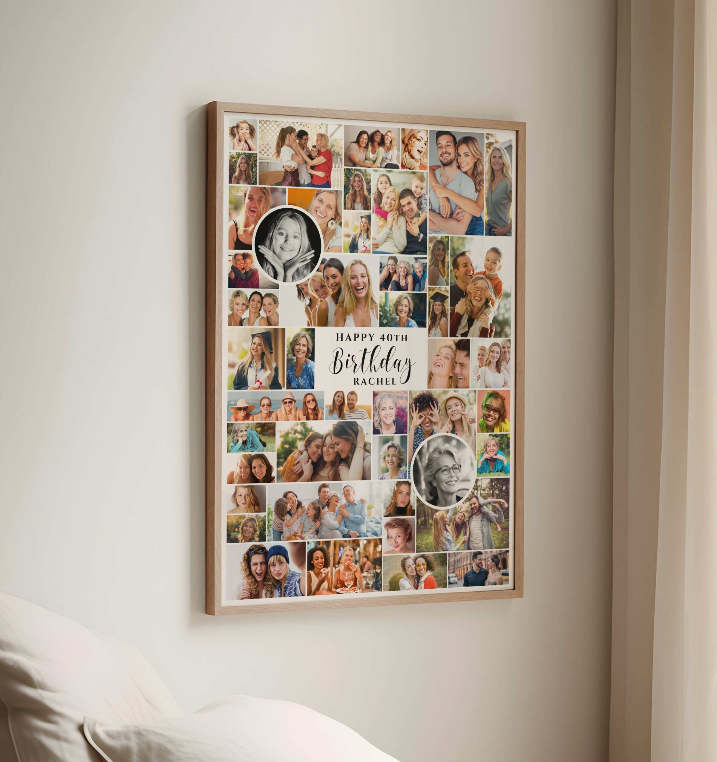 Birthday Photo Collage Template, Photo Gift Collage Template for 46 ...