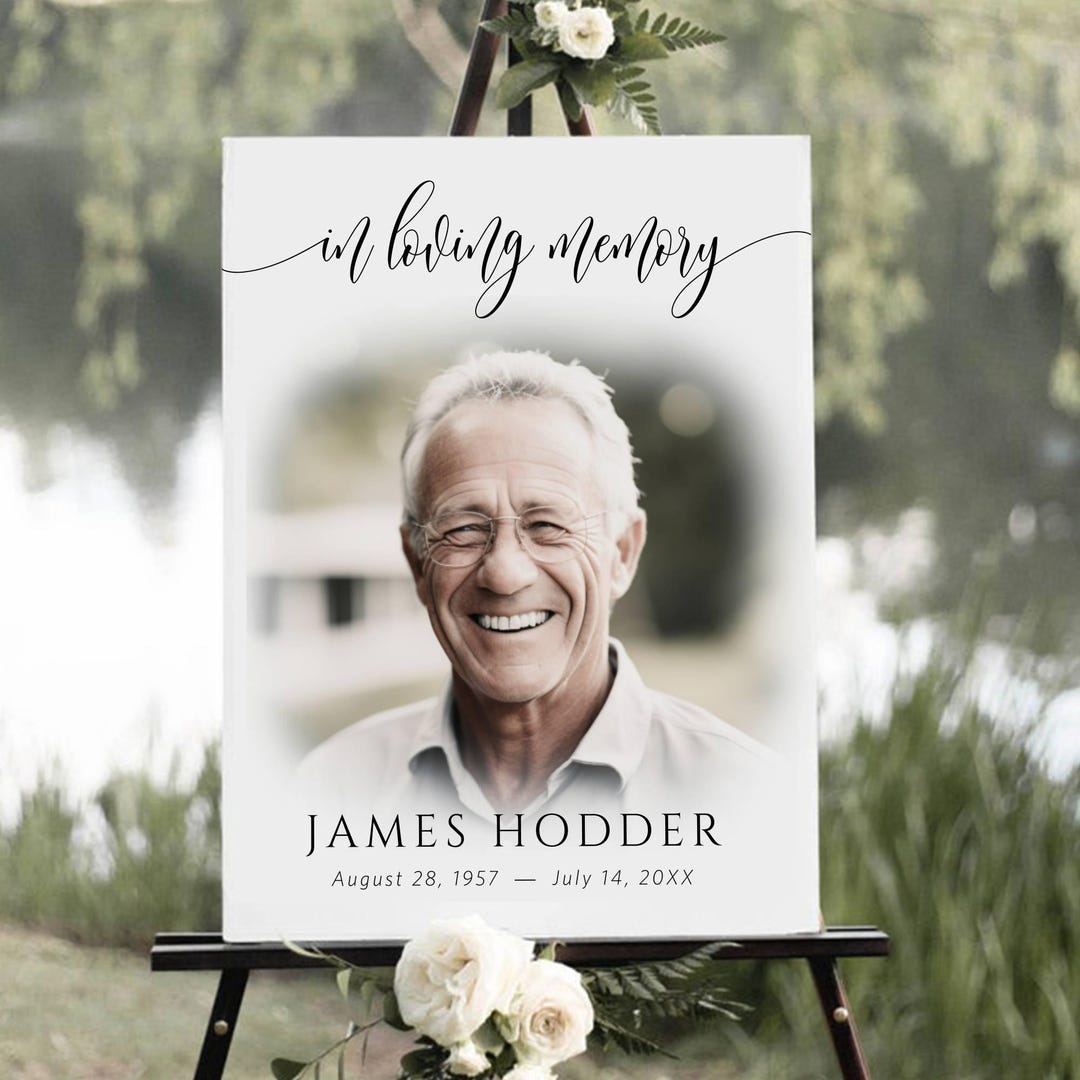 Editable Funeral Photo Collage Template, Memorial Picture Display ...