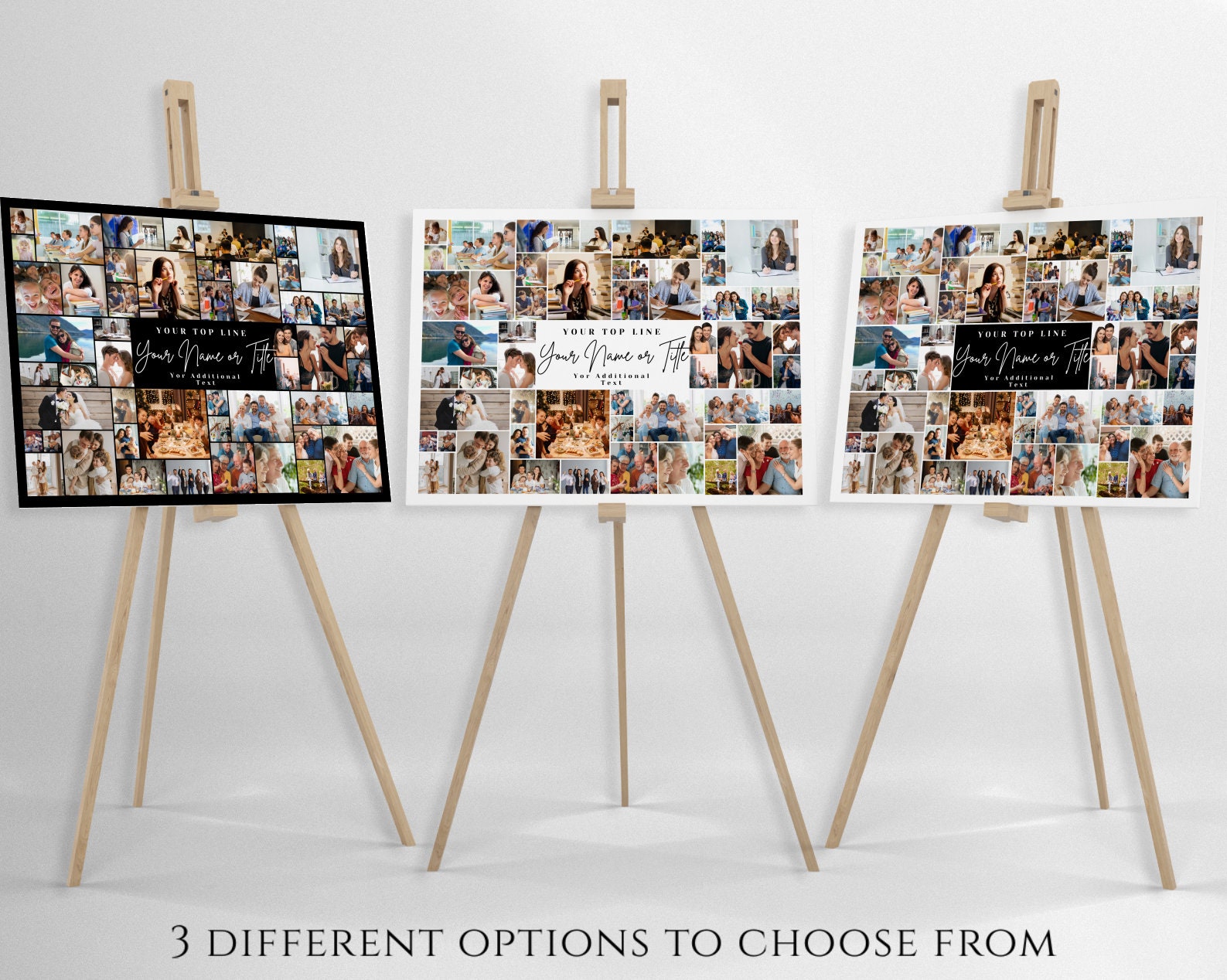 Poster Size Photo Collage, Collage Template for 50 Photos, Photo ...