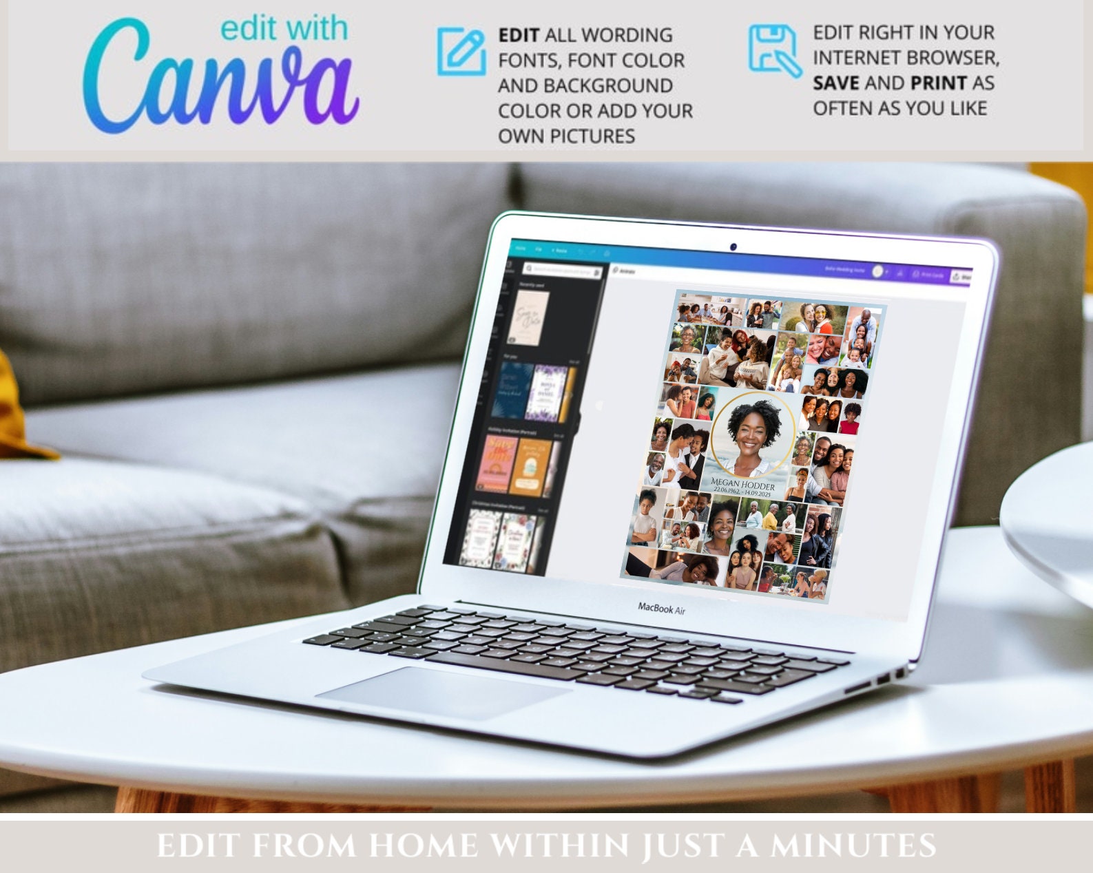 Large Photo Collage, Poster Collage Template for 31 Photos, Poster Size ...