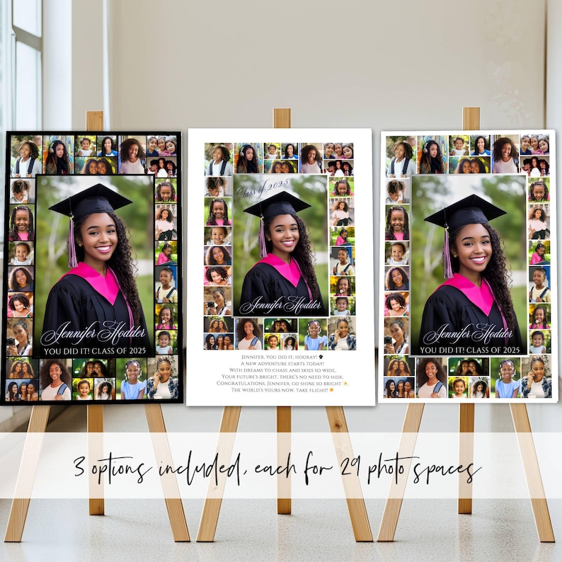 Graduation Photo Collage Template, Graduation Welcome Sign, Graduation ...