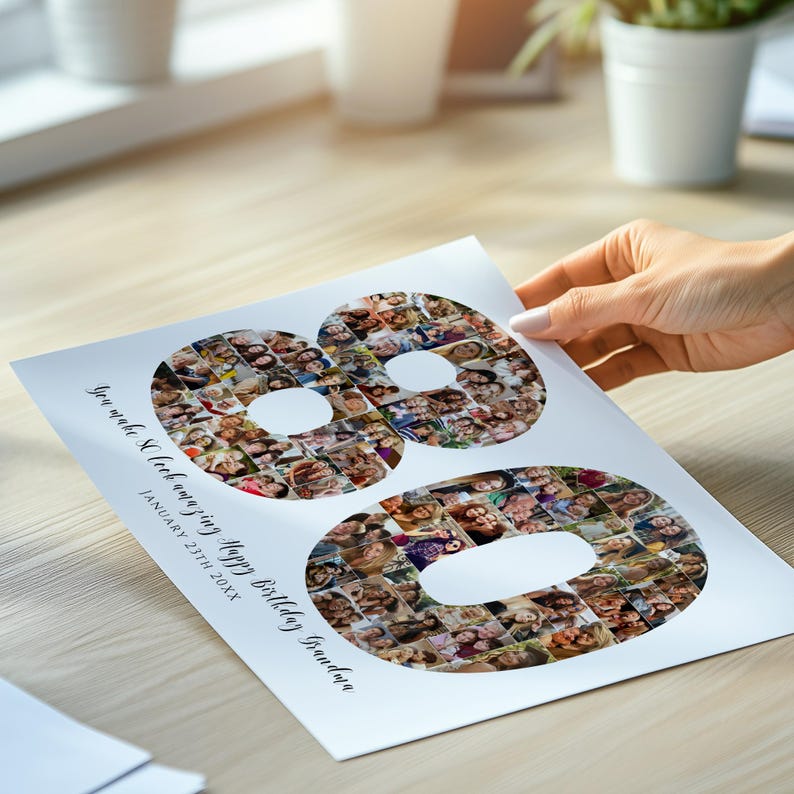80th Birthday Photo Collage, Personalized 80th Birthday Photo Collage ...