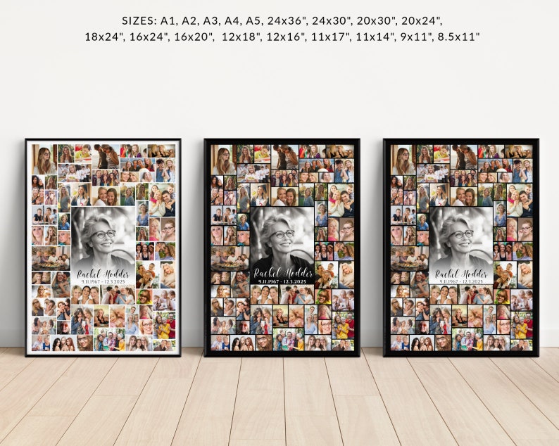 Large Photo Collage, Poster Collage Template for 60 Photos, Poster Size ...