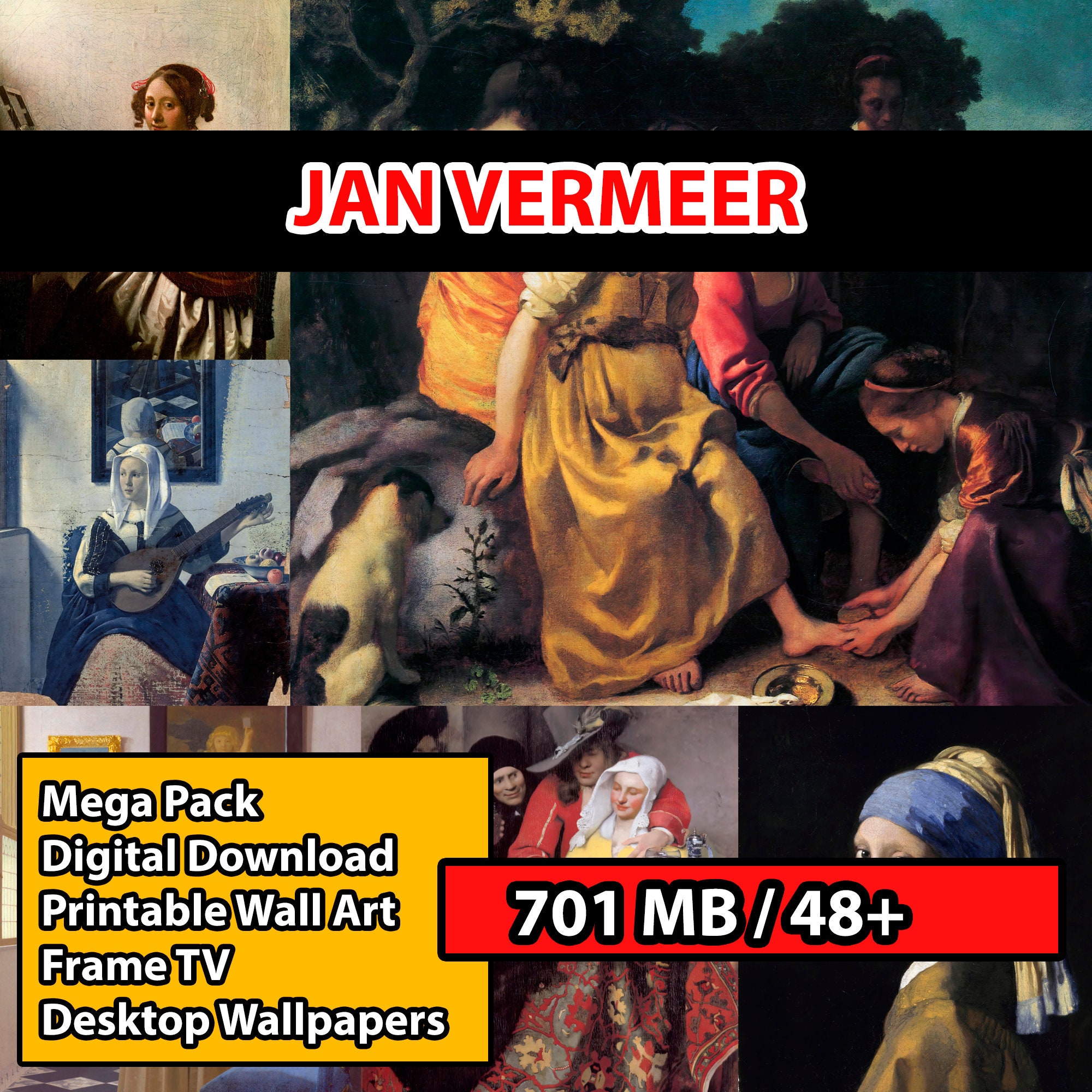 48 Johannes Vermeer Famous Painting Collection High-resolution Digital ...